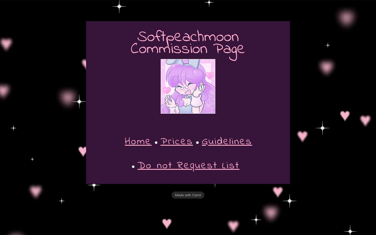 Peaches Commission Sheet